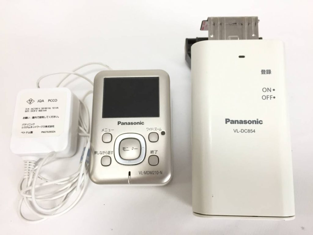 座間市より店舗買取にてパナソニック Panasonic ワイヤレスドアカメラ VL-DC854 モニター親機 VL-MDM210-N 充電器 ...